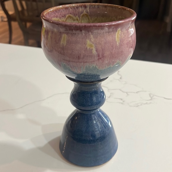 Dining | Euc Custom Made Ceramic Stoneware Pottery Chalice In Blue ...